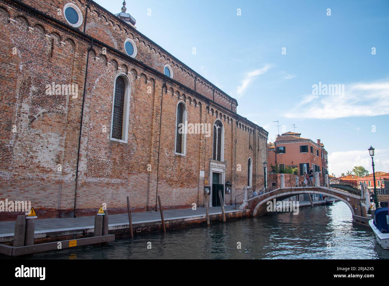 Channels and buildings around in Murano, Venice, Italy. Murano if world ...