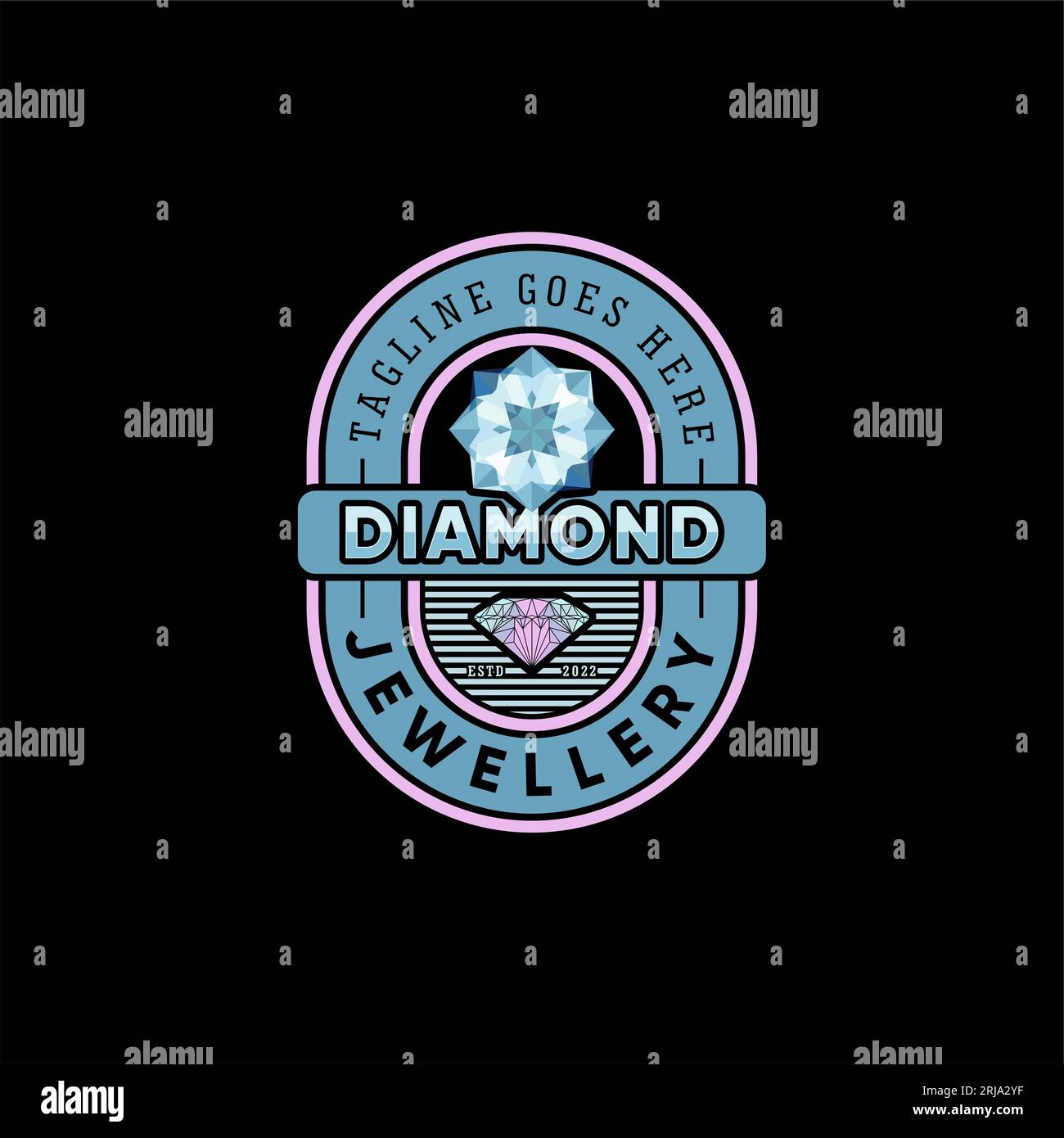 Vintage Jewelry Label With Diamond Rich Symbol Vector Design ...