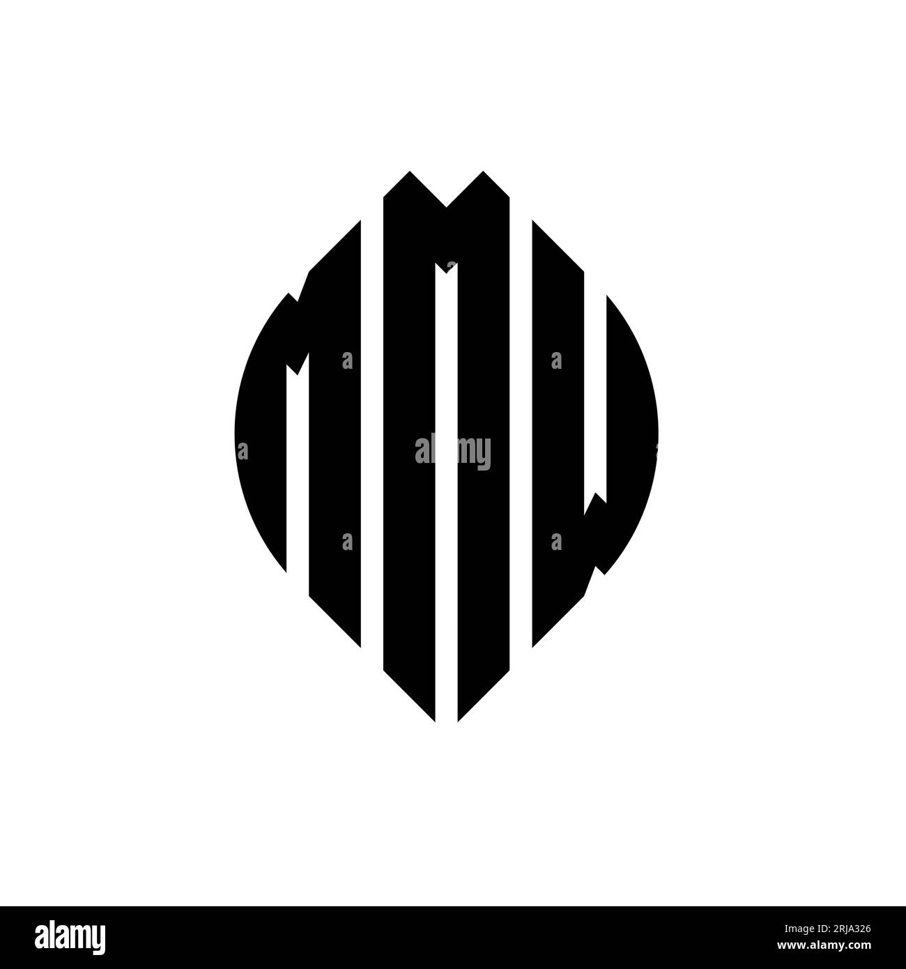 MMW circle letter logo design with circle and ellipse shape. MMW ...
