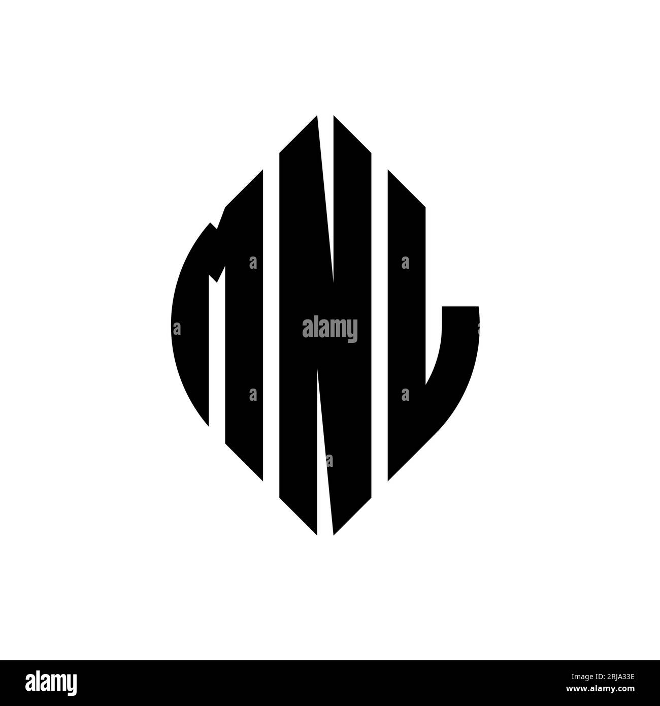 MNL circle letter logo design with circle and ellipse shape. MNL ...