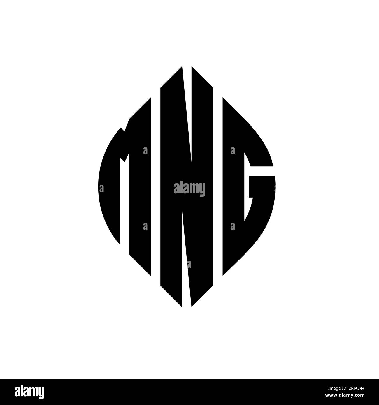 MNG circle letter logo design with circle and ellipse shape. MNG ...
