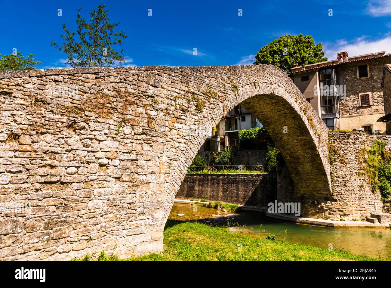 The medieval arched bridge of the Ponte della Maesta in Portico di ...