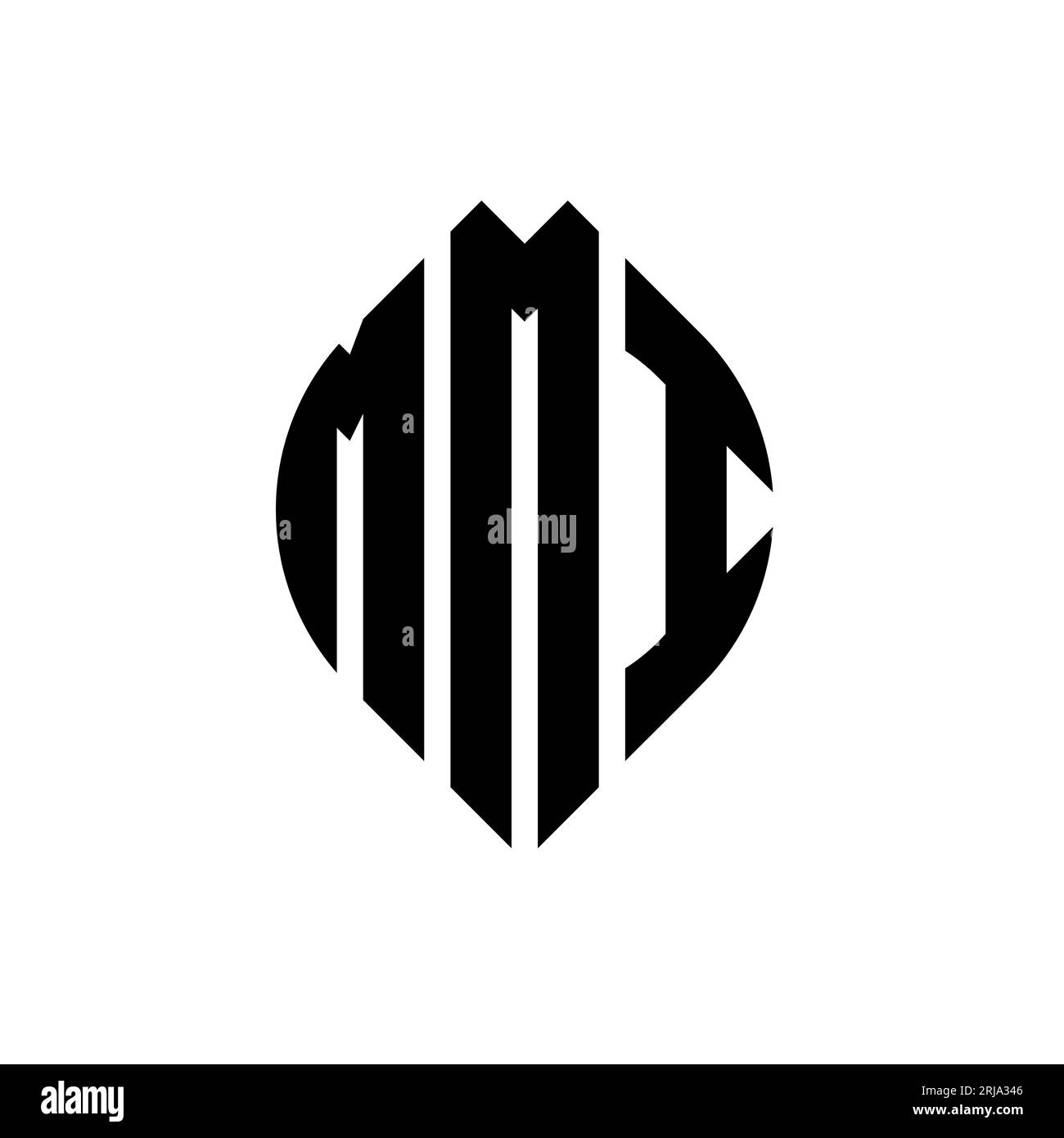 MMI circle letter logo design with circle and ellipse shape. MMI ...