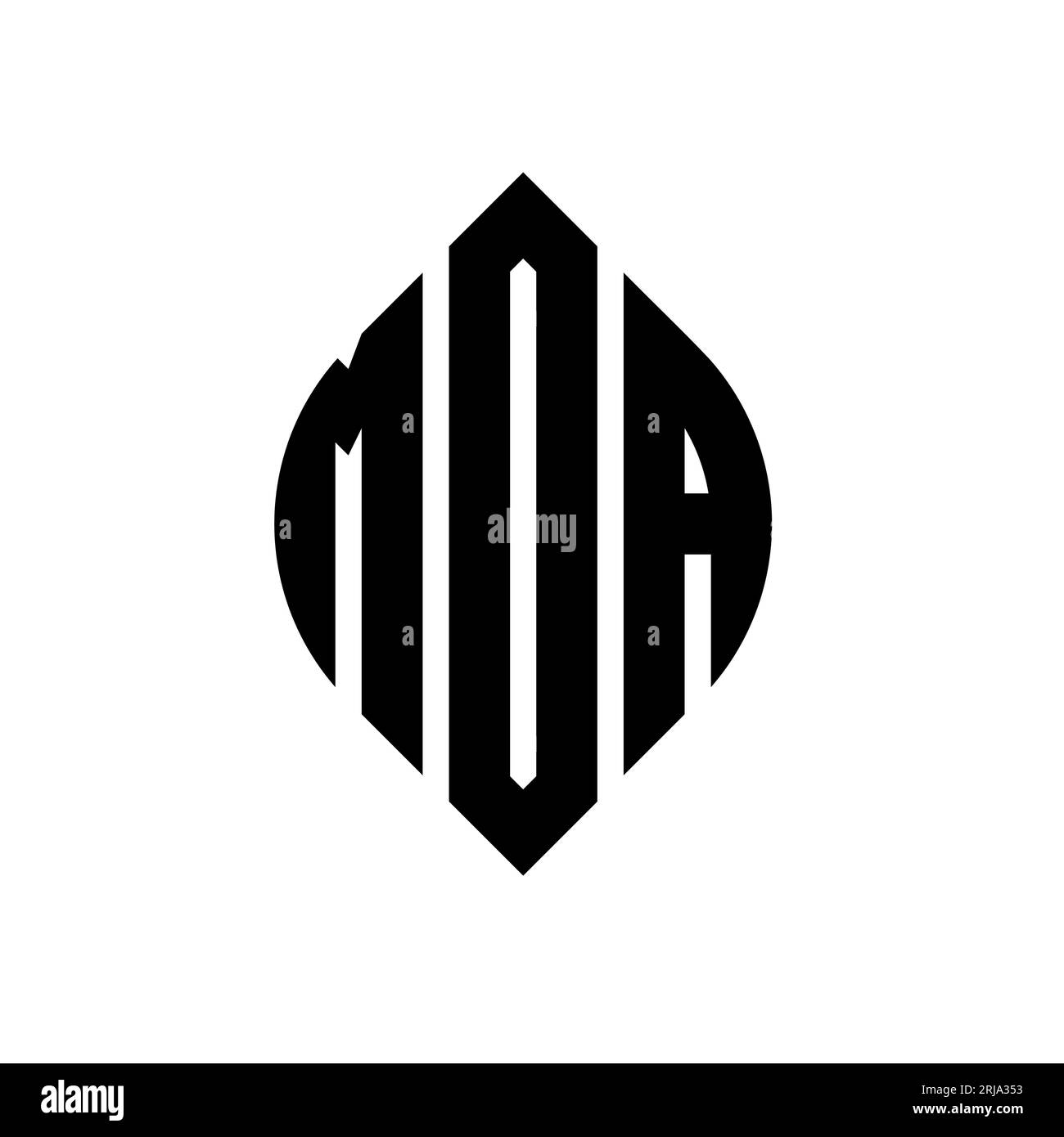 MOA circle letter logo design with circle and ellipse shape. MOA ...