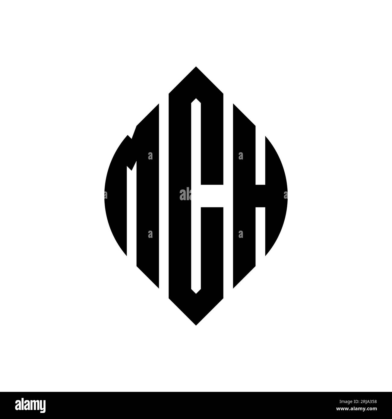 MCH circle letter logo design with circle and ellipse shape. MCH ...