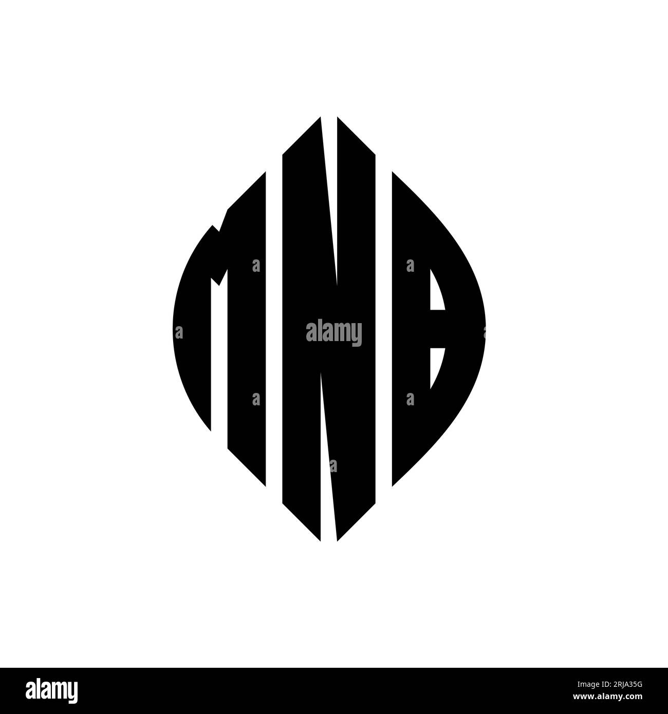 MNB circle letter logo design with circle and ellipse shape. MNB ...