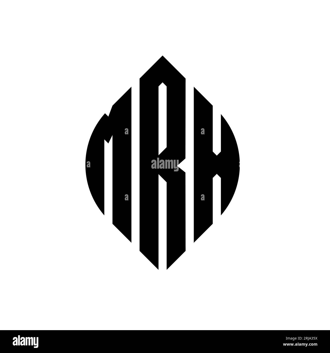 MRX circle letter logo design with circle and ellipse shape. MRX ...