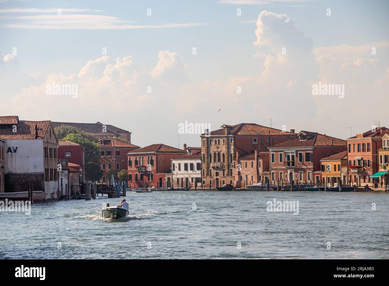 Channels and buildings around in Murano, Venice, Italy. Murano if world ...