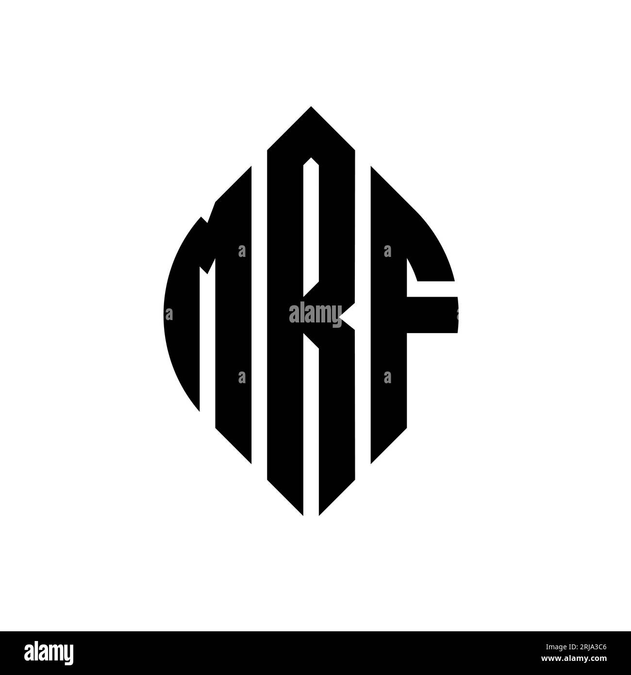 MRF circle letter logo design with circle and ellipse shape. MRF ...
