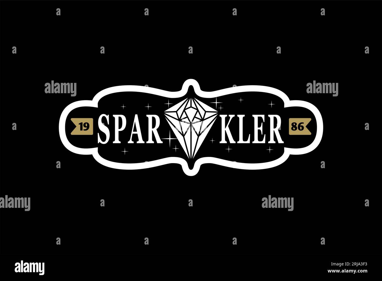 Sparkler Typography With Diamond Geometric Icon For Jewelry Company ...