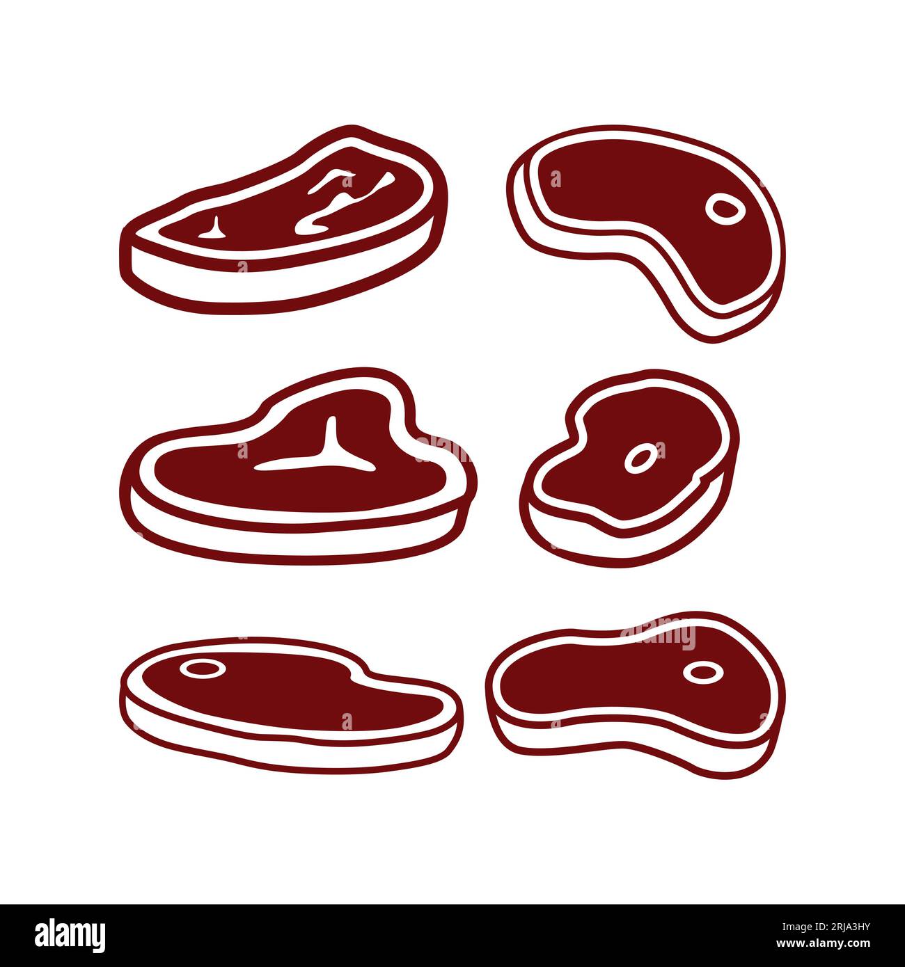 Steak Meat Beef Icon Set Vector Stock Vector Image & Art - Alamy