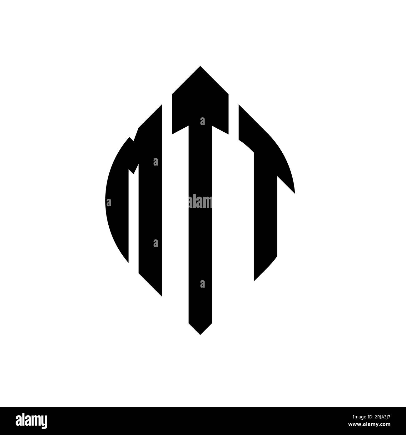 MTT circle letter logo design with circle and ellipse shape. MTT ...