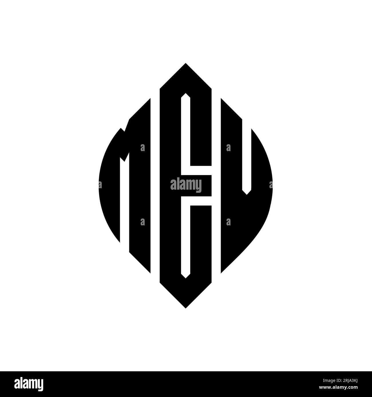 MEV circle letter logo design with circle and ellipse shape. MEV ...