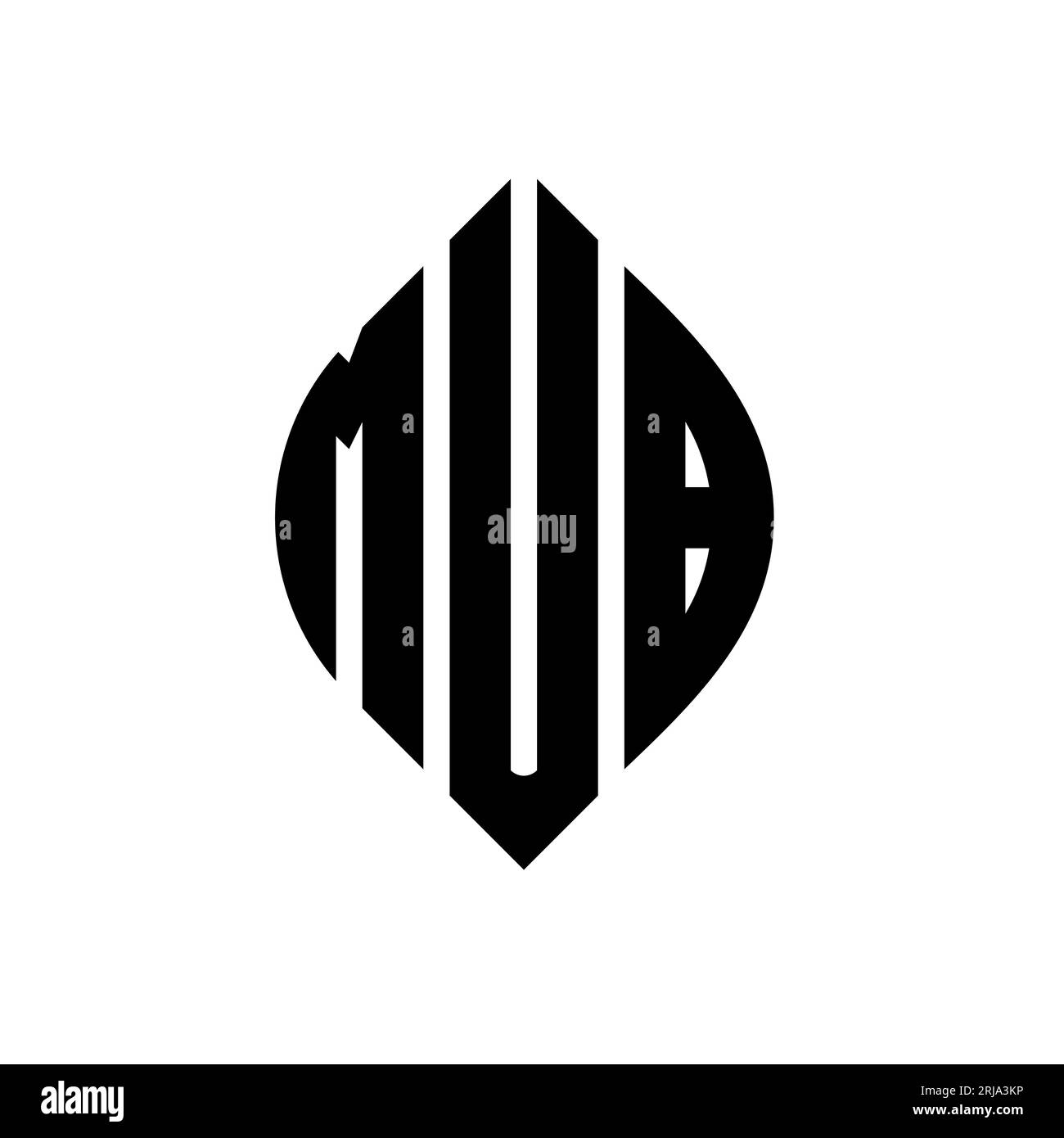 MUB circle letter logo design with circle and ellipse shape. MUB ...