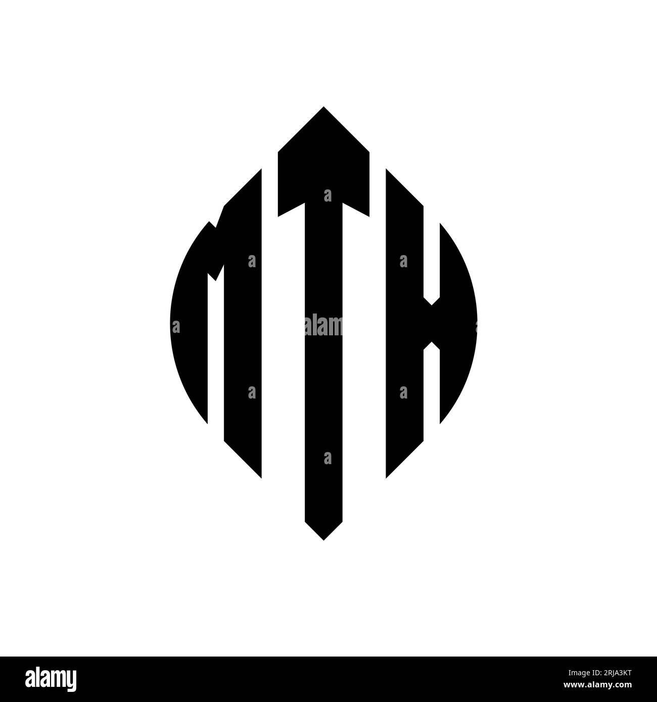 MTX circle letter logo design with circle and ellipse shape. MTX ...