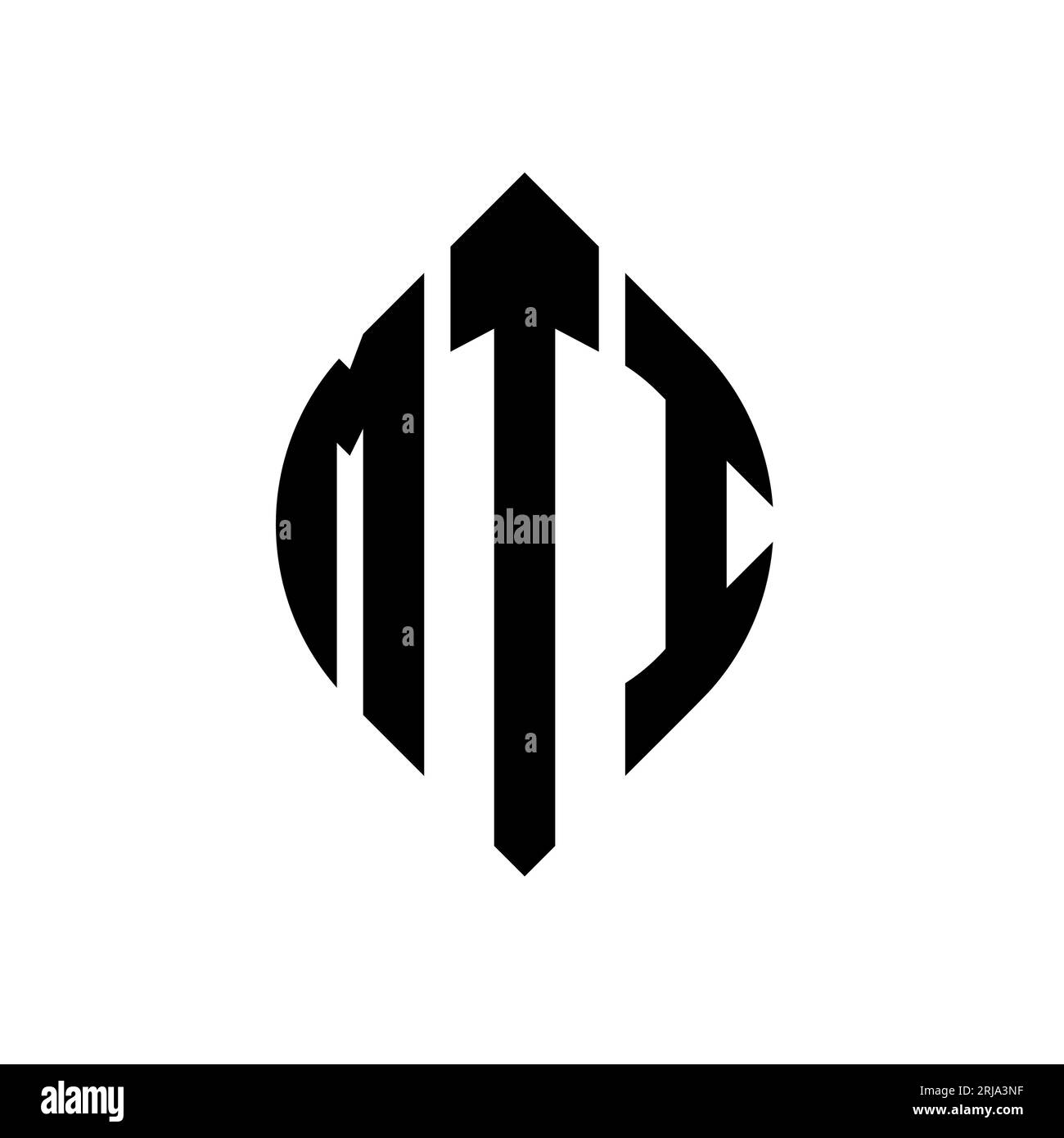 MTI circle letter logo design with circle and ellipse shape. MTI ...