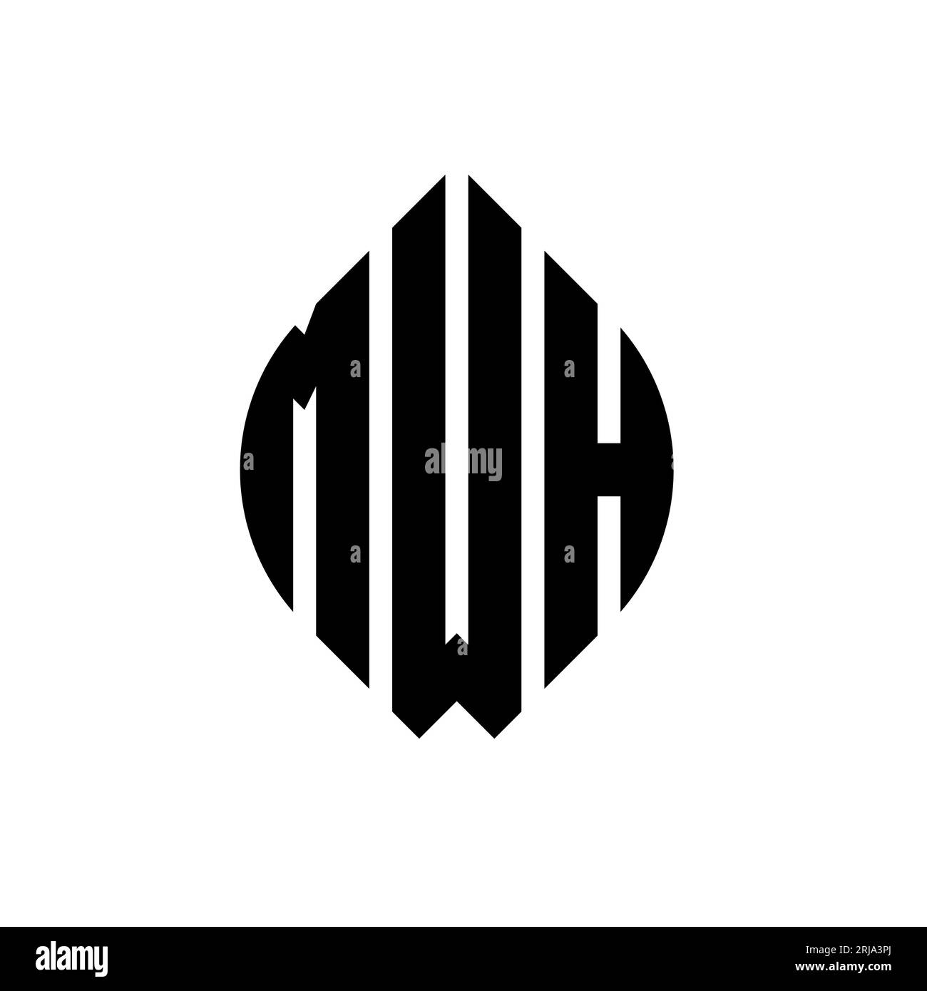 MWH circle letter logo design with circle and ellipse shape. MWH ...