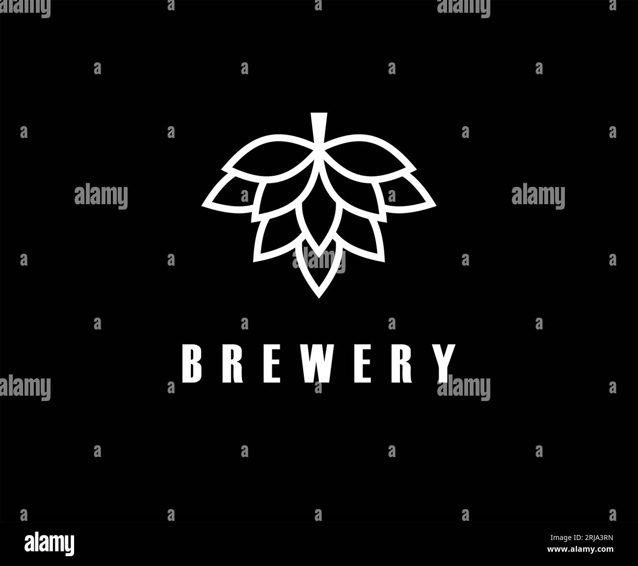 Simple Hops flower for Beer Brewing Brewery logo design Stock Vector ...