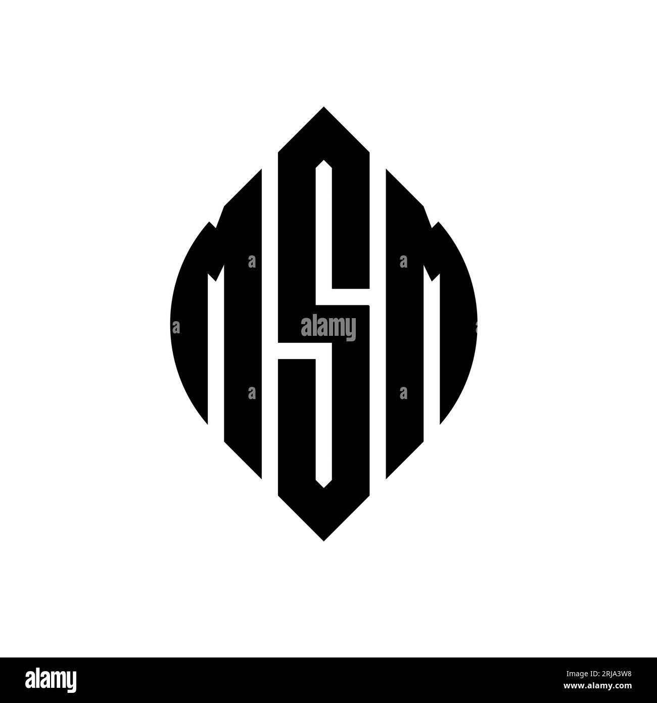 MSM circle letter logo design with circle and ellipse shape. MSM ellipse letters with ...