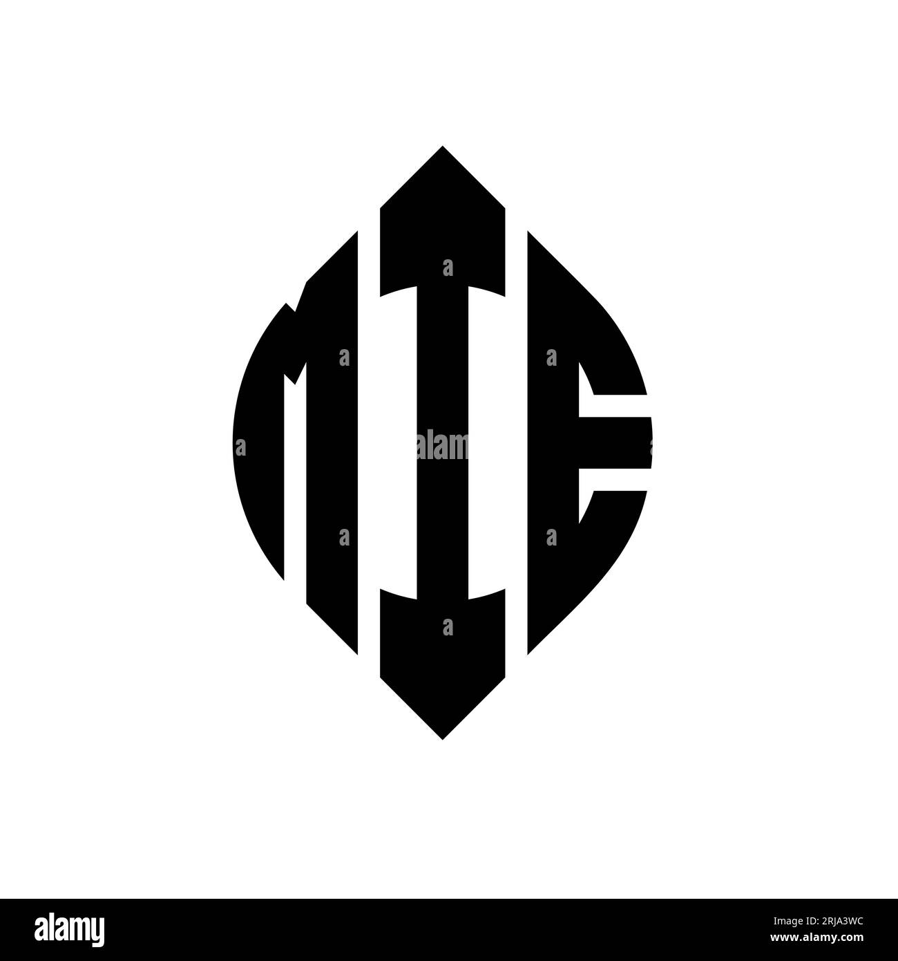 MIE circle letter logo design with circle and ellipse shape. MIE ...