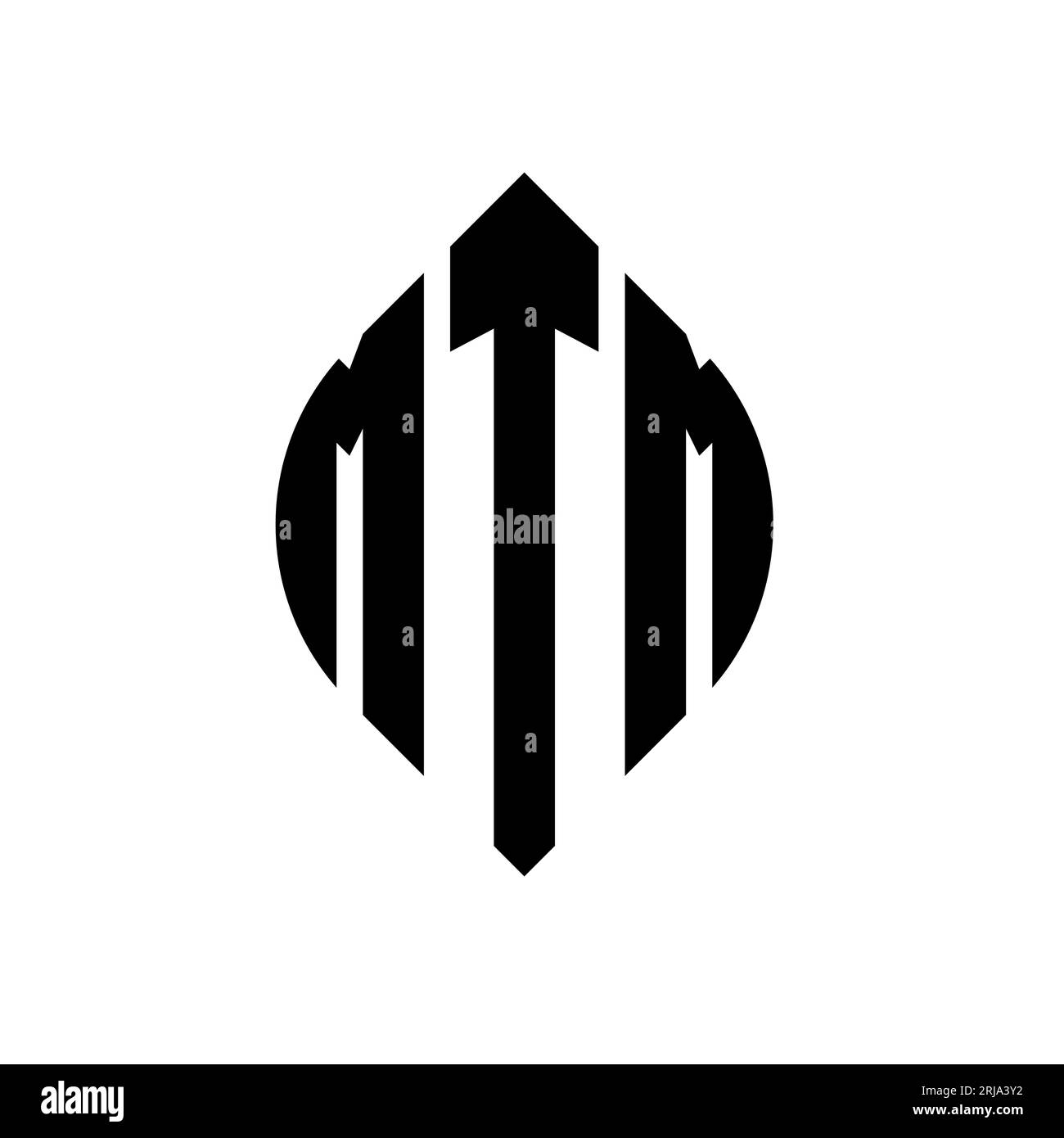MTM circle letter logo design with circle and ellipse shape. MTM ...