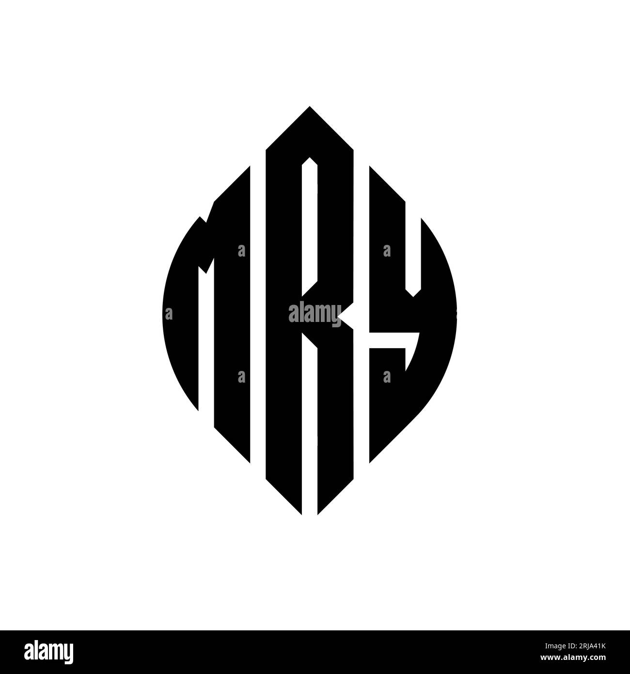 MRY circle letter logo design with circle and ellipse shape. MRY ...