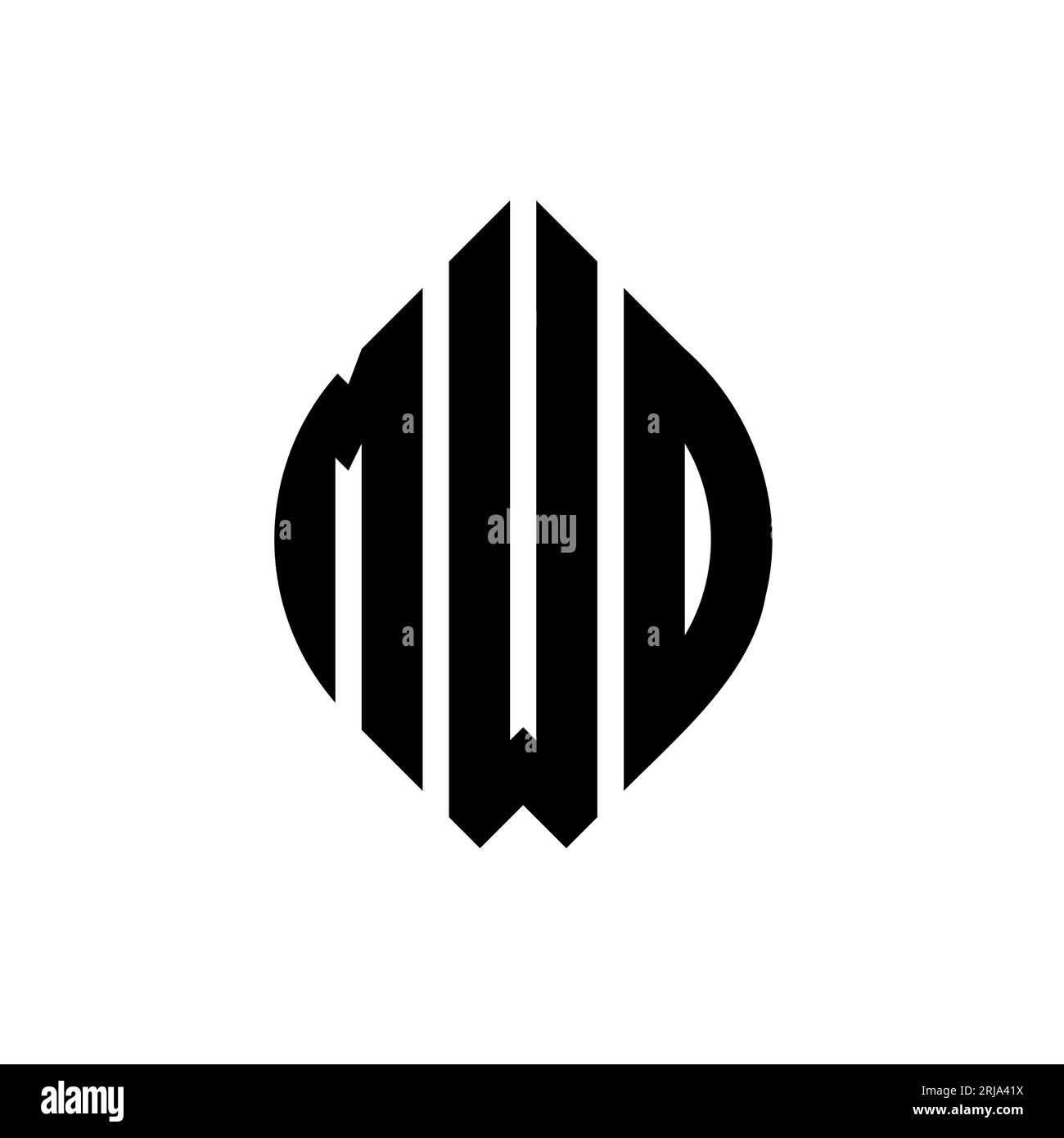 MWO circle letter logo design with circle and ellipse shape. MWO ...