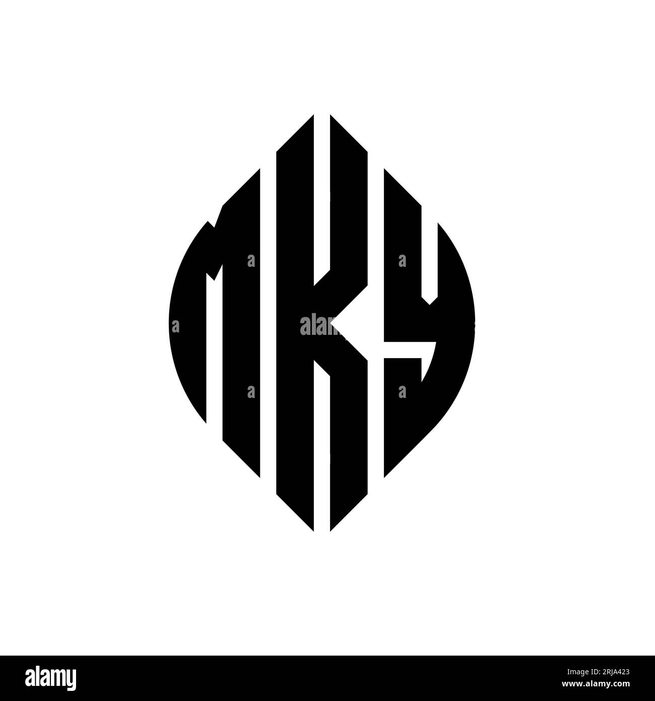 MKY circle letter logo design with circle and ellipse shape. MKY ...