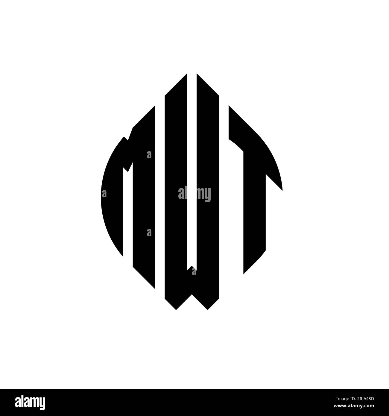 MWT circle letter logo design with circle and ellipse shape. MWT ...