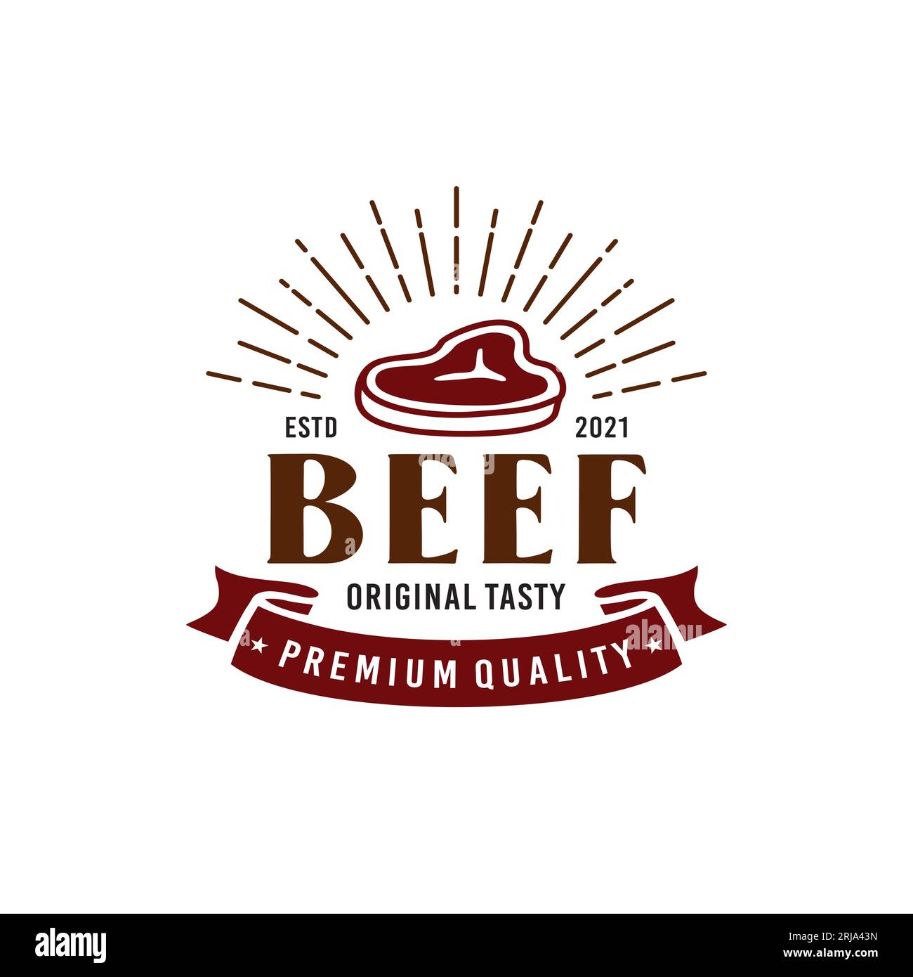 Steak Beef Logo Emblem, Restaurant Beef Design inspiration Stock Vector ...