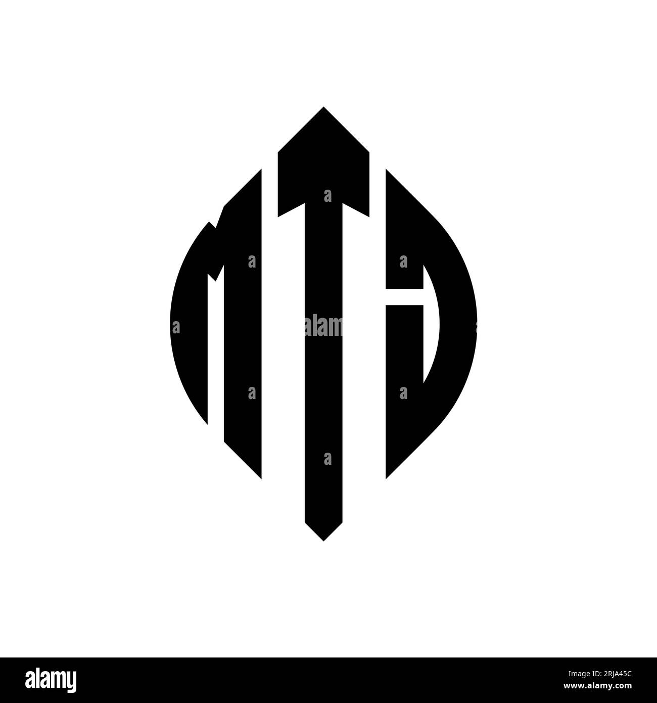 MTJ circle letter logo design with circle and ellipse shape. MTJ ...