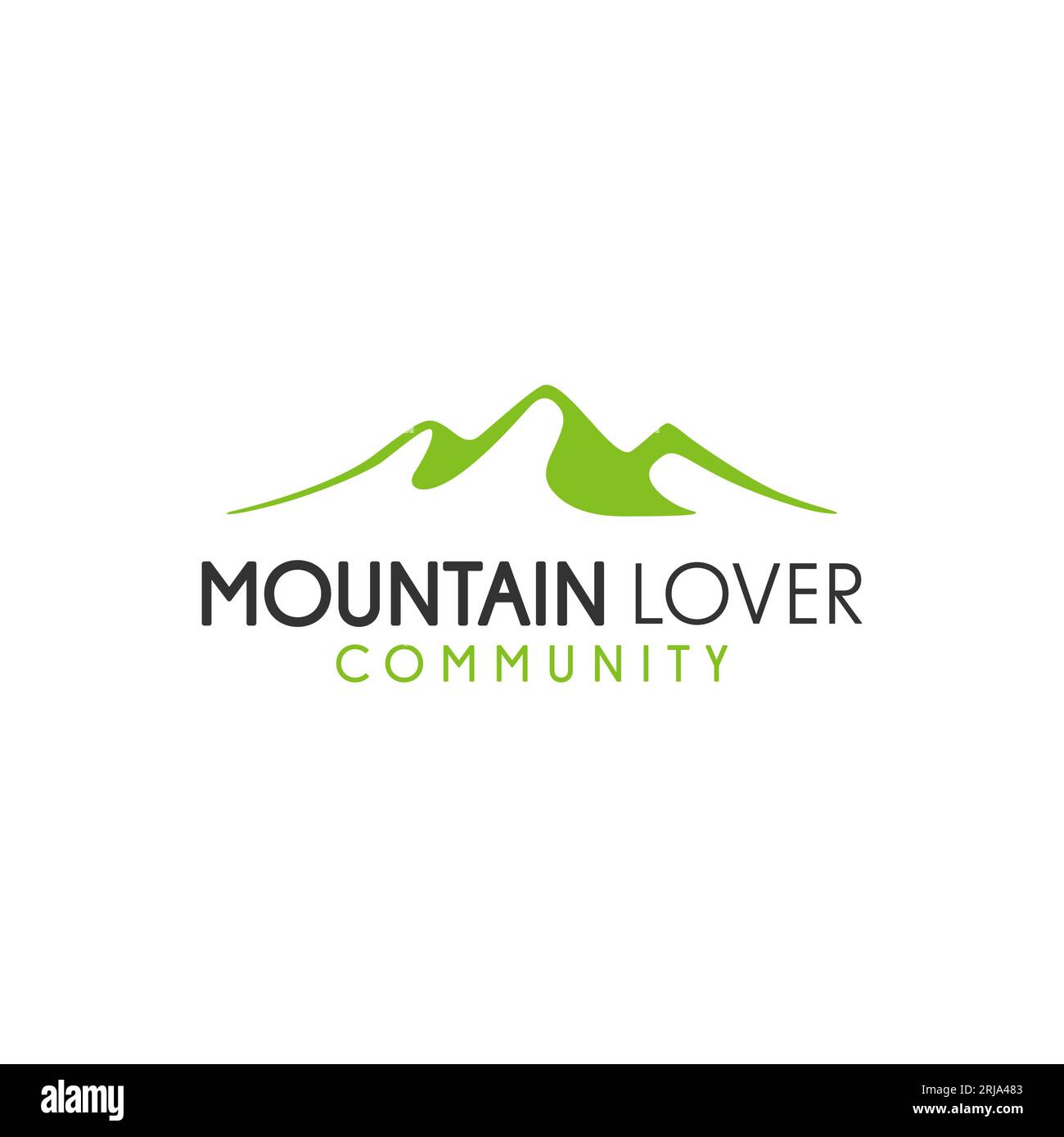 Minimalist Landscape Hills Mountain Peaks Vector logo design Stock ...
