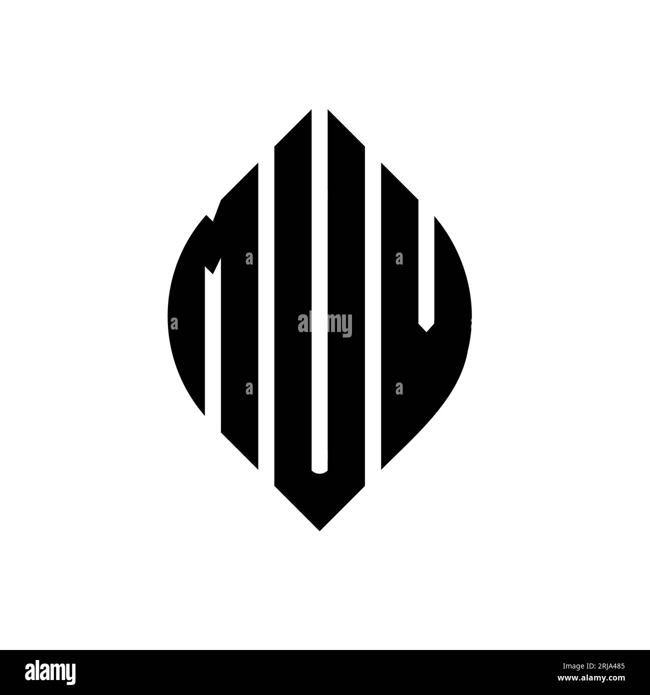 MUV circle letter logo design with circle and ellipse shape. MUV ...