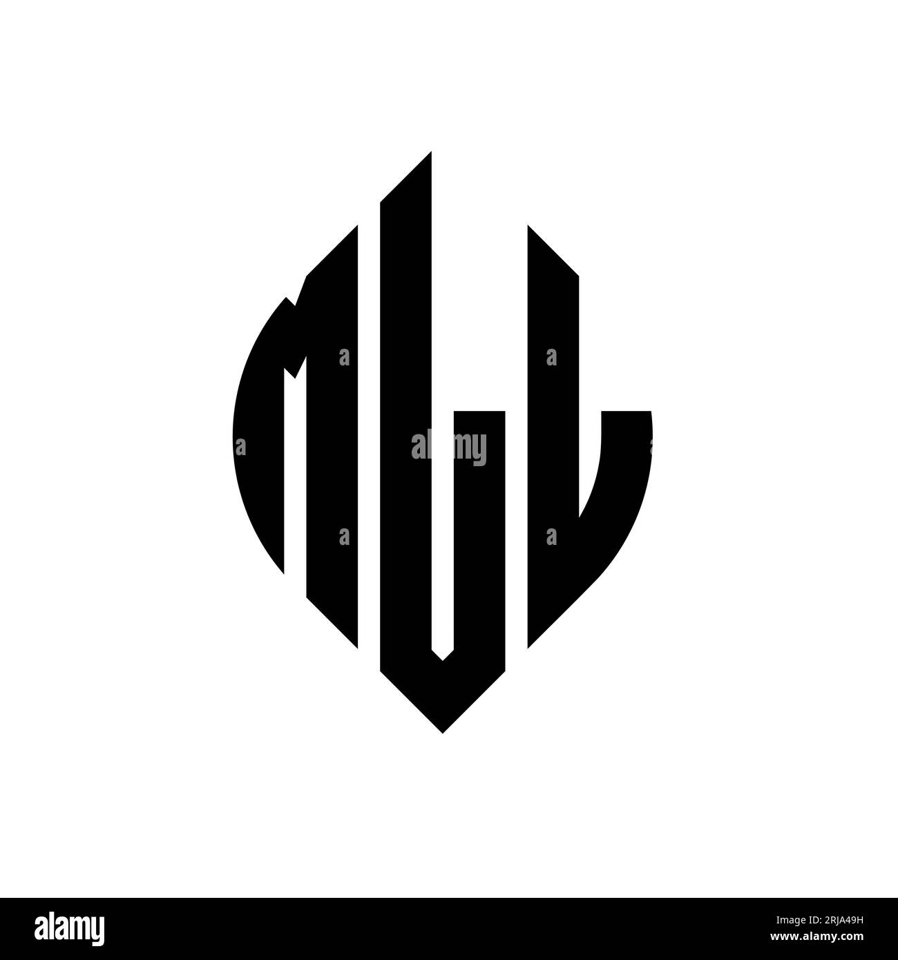 MLL circle letter logo design with circle and ellipse shape. MLL ...