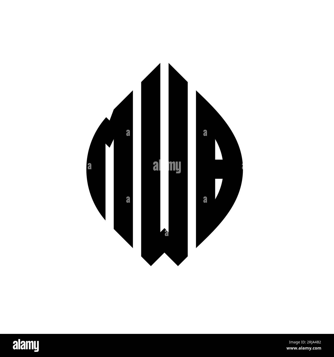 MWB circle letter logo design with circle and ellipse shape. MWB ellipse letters with ...