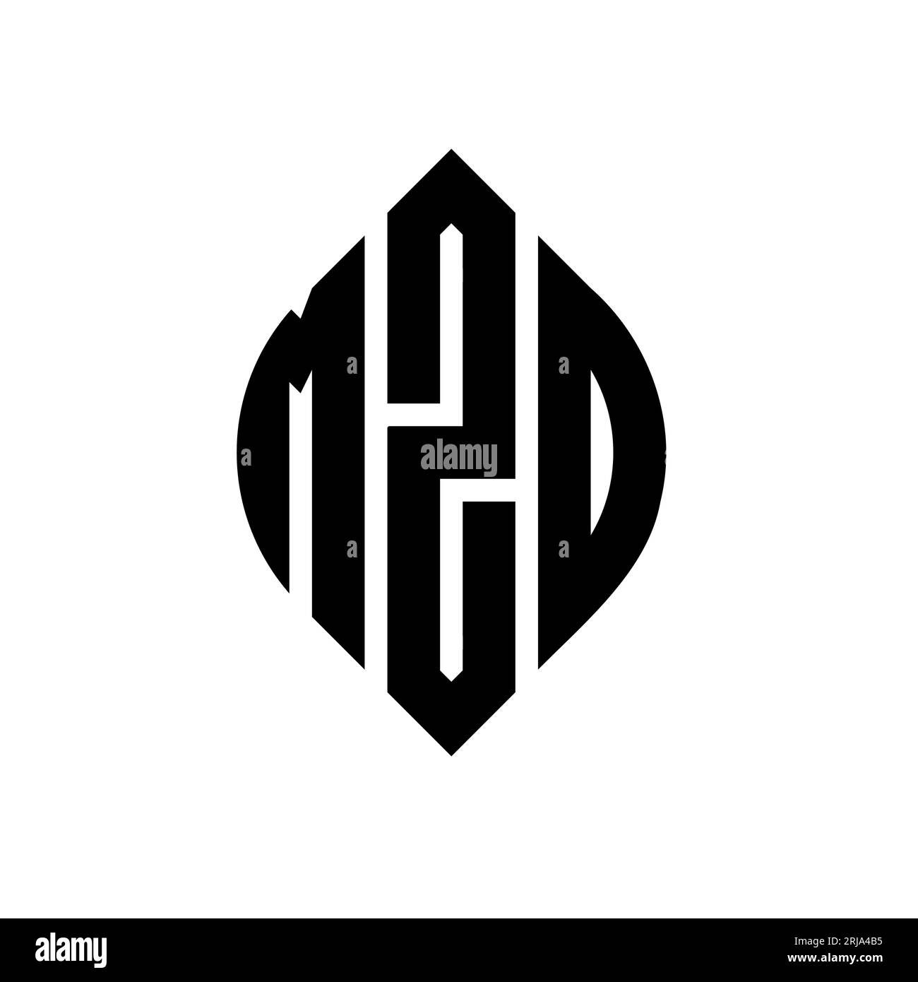 MZD circle letter logo design with circle and ellipse shape. MZD ...