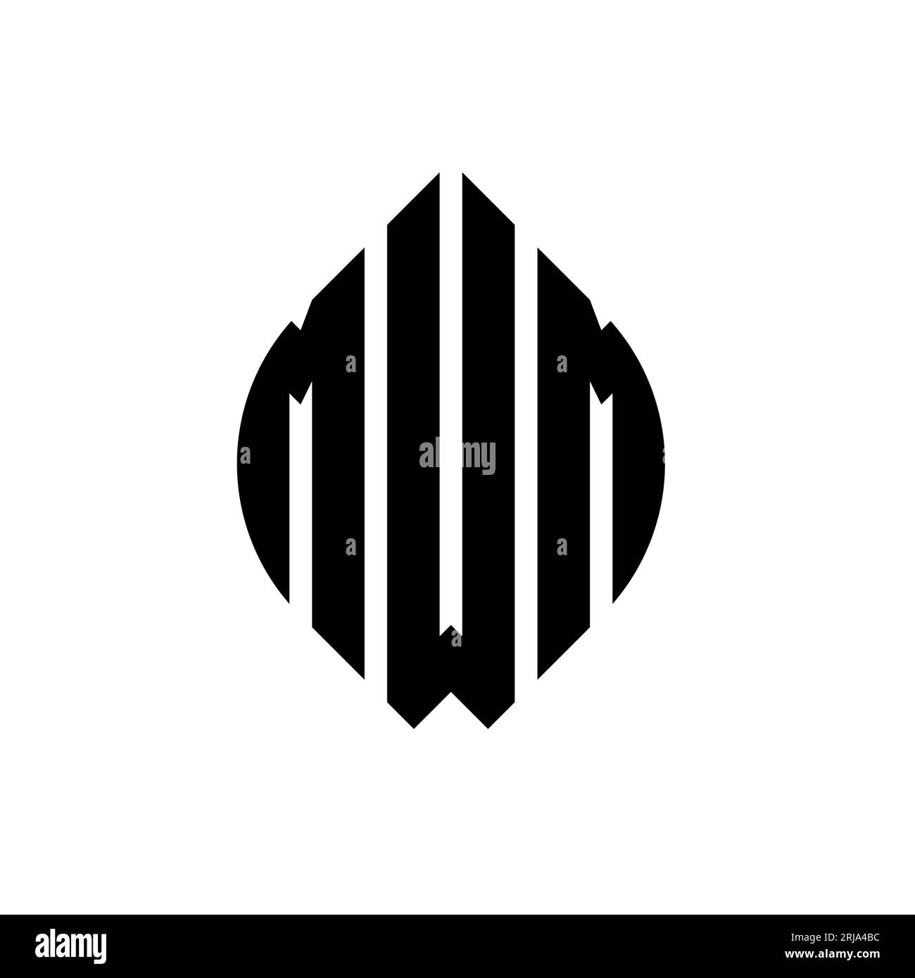 MWM circle letter logo design with circle and ellipse shape. MWM ...