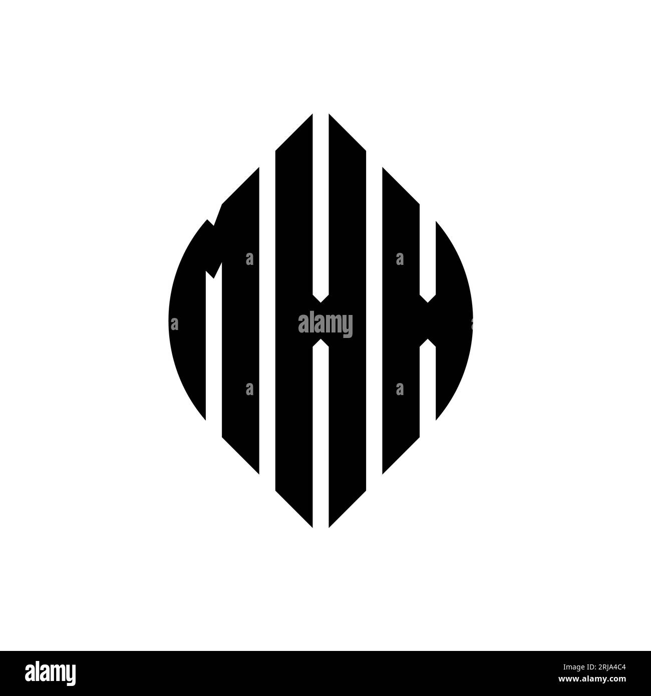 MXX circle letter logo design with circle and ellipse shape. MXX ...