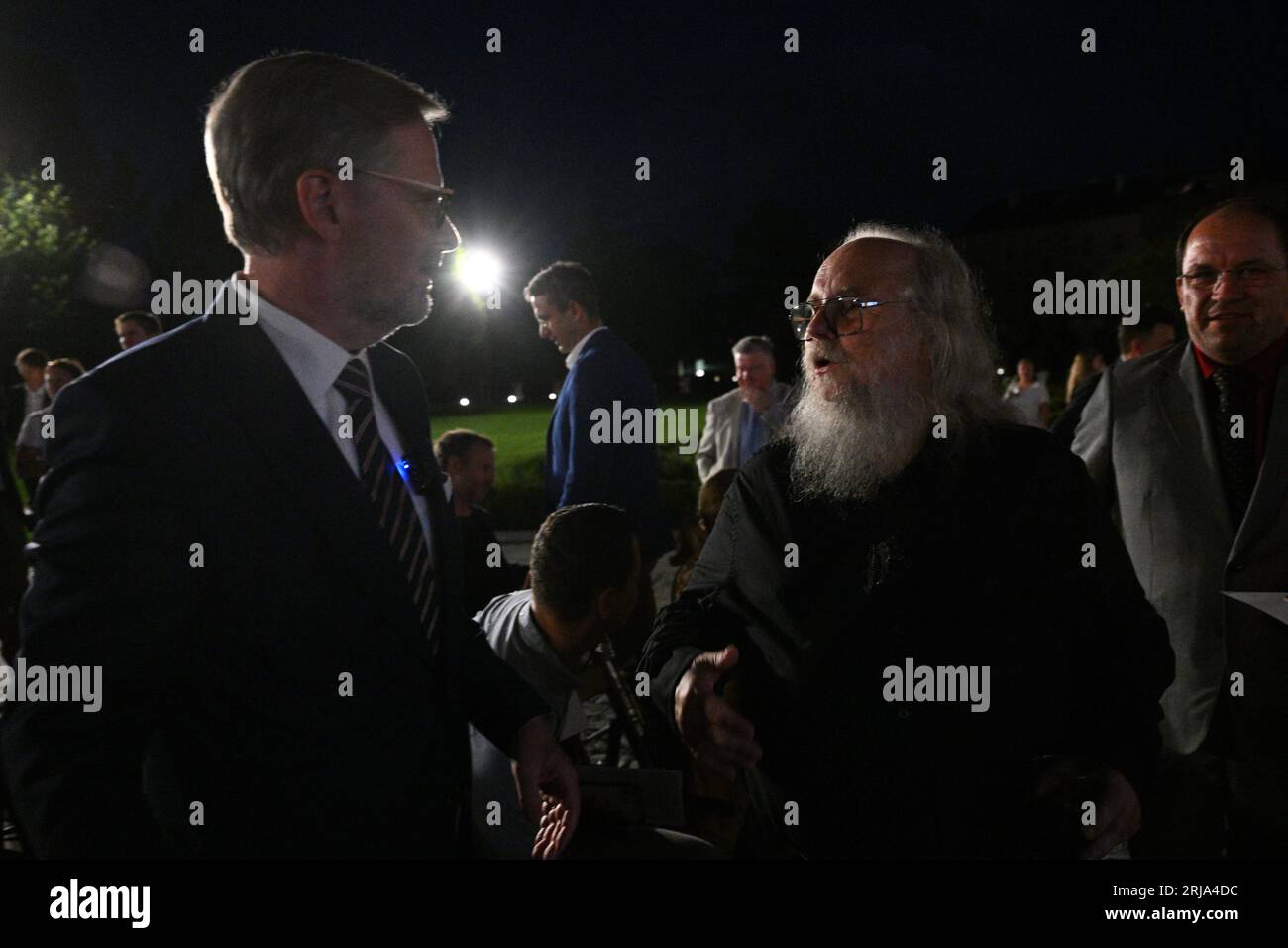 Prague, Czech Republic. 21st Aug, 2023. Prime Minister Petr Fiala, left ...