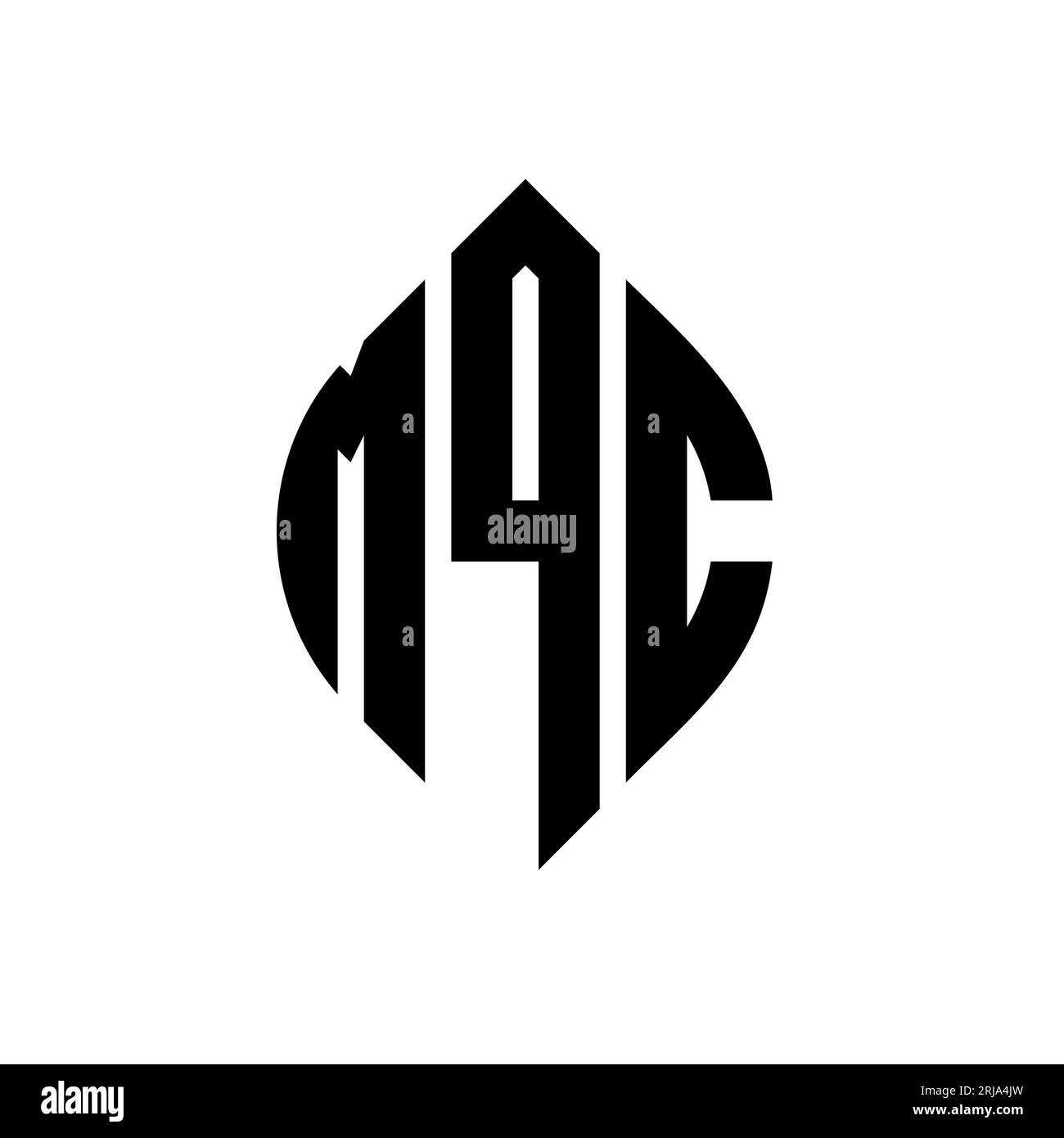 MQC circle letter logo design with circle and ellipse shape. MQC ...