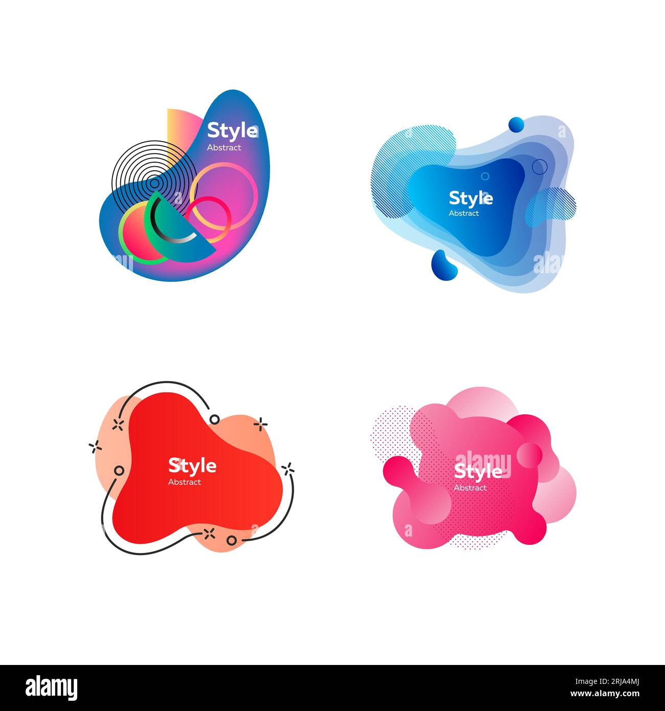 Set of bright multi-colored design elements Stock Vector Image & Art ...