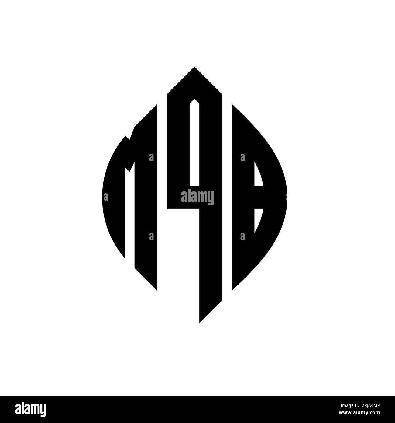 MQB circle letter logo design with circle and ellipse shape. MQB ...