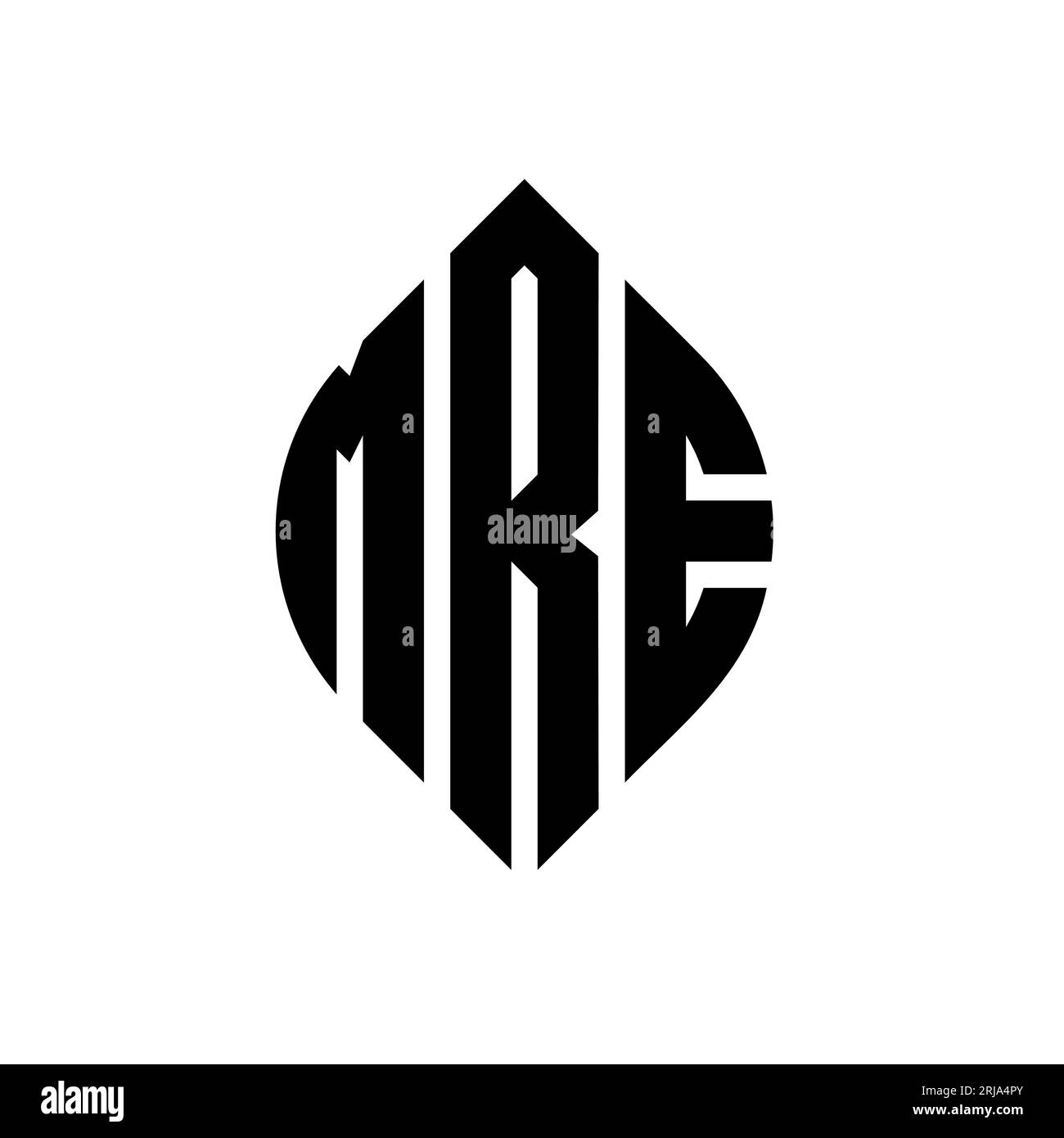 MRE circle letter logo design with circle and ellipse shape. MRE ...