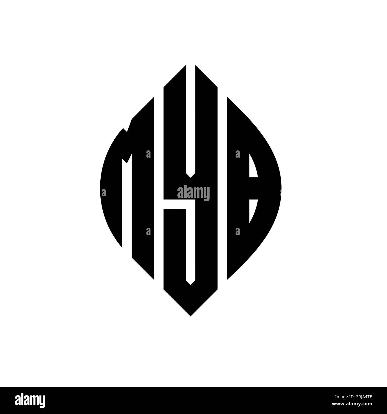 MYB circle letter logo design with circle and ellipse shape. MYB ...