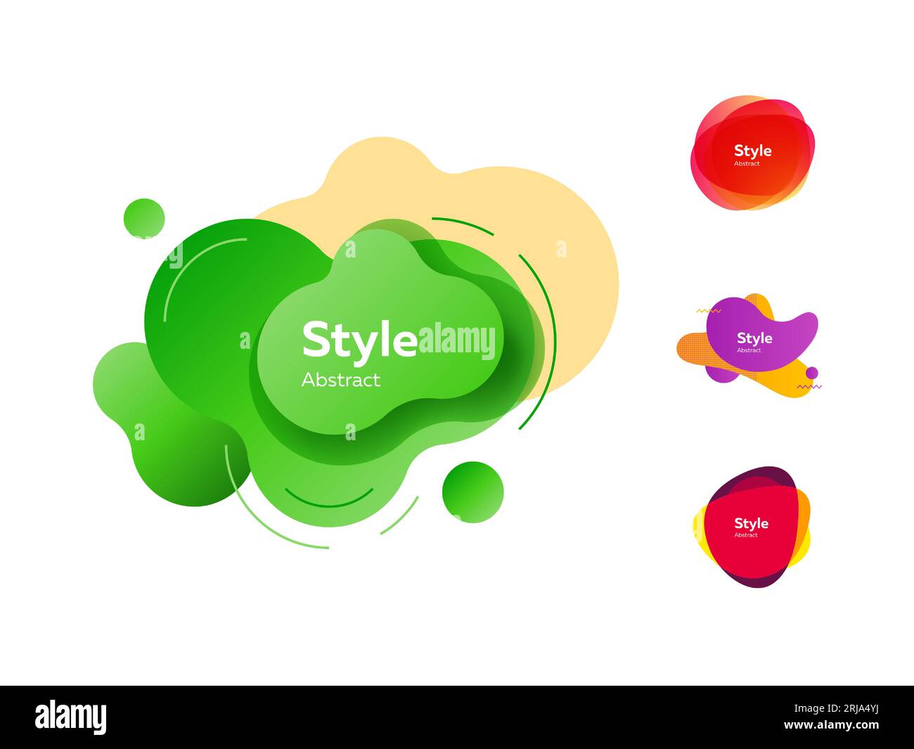 Fluid design shapes with inscriptions Stock Vector Image & Art - Alamy