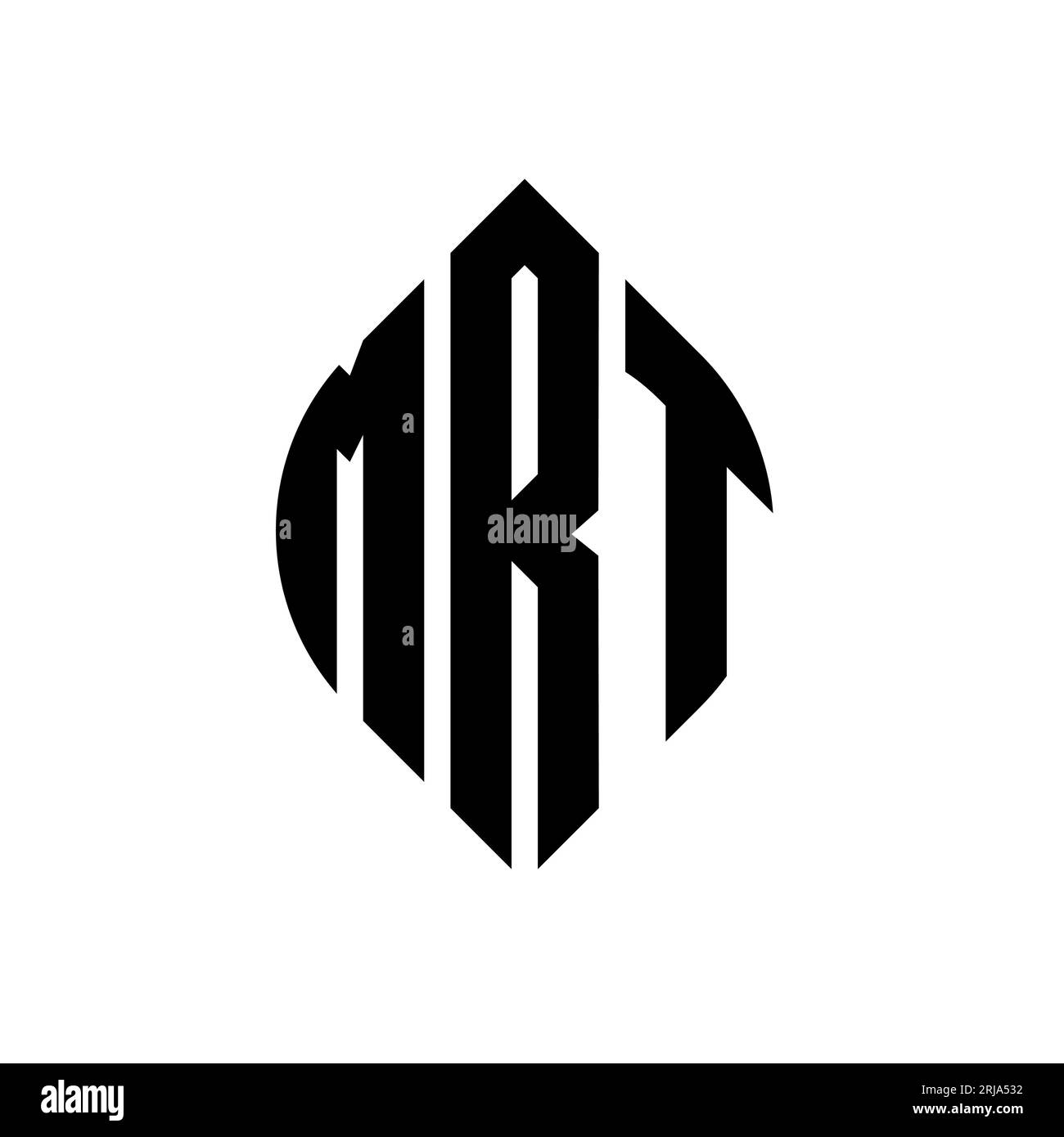 MRT circle letter logo design with circle and ellipse shape. MRT ...
