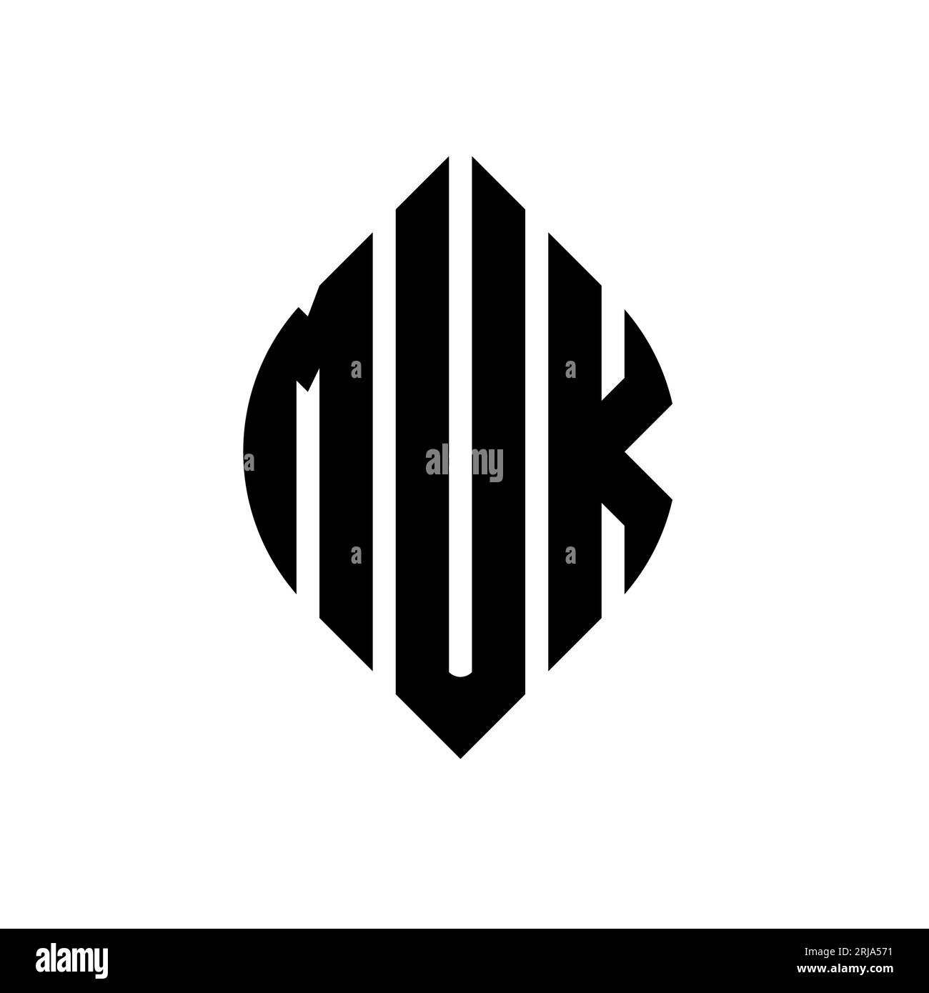 MUK circle letter logo design with circle and ellipse shape. MUK ...