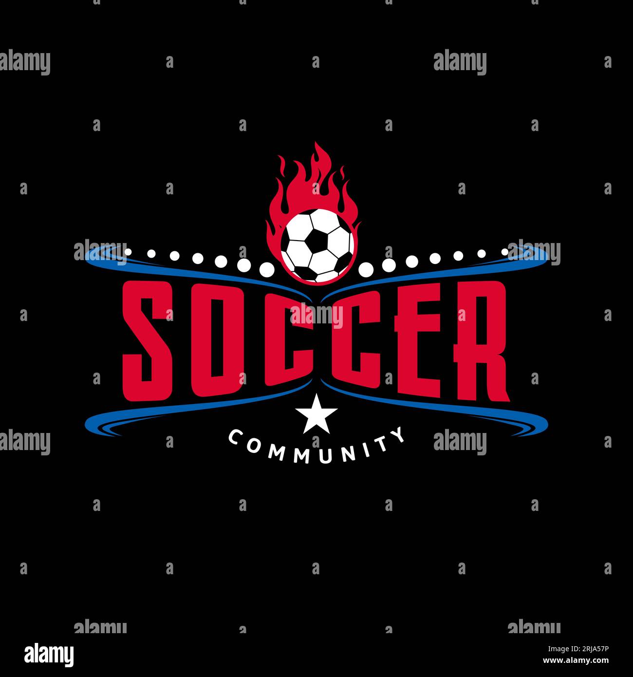 Soccer Sports Logo With Burning Ball Icon Vector Design Stock Vector ...
