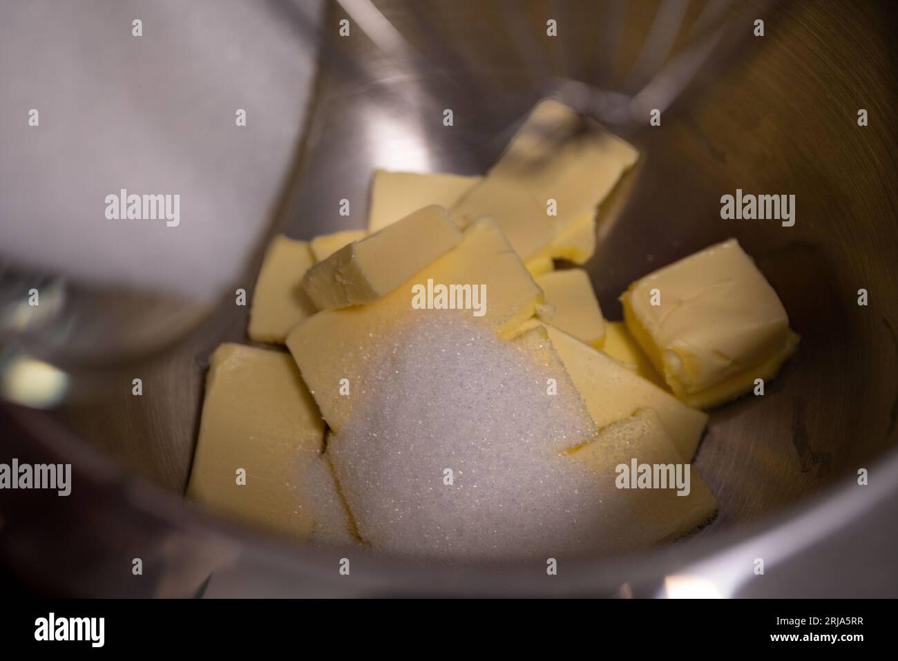 Mixed sugar and butter, the baking materials Stock Photo - Alamy
