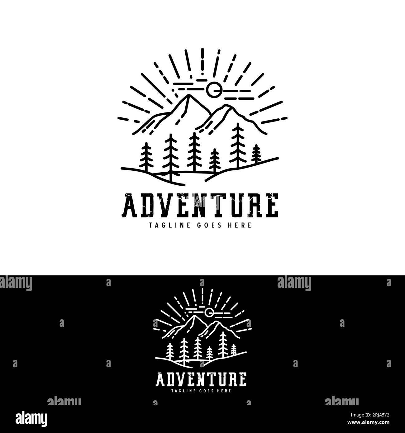 Mountain Forest Nature Emblem, Hipster Pine Evergreen Tree logo design ...